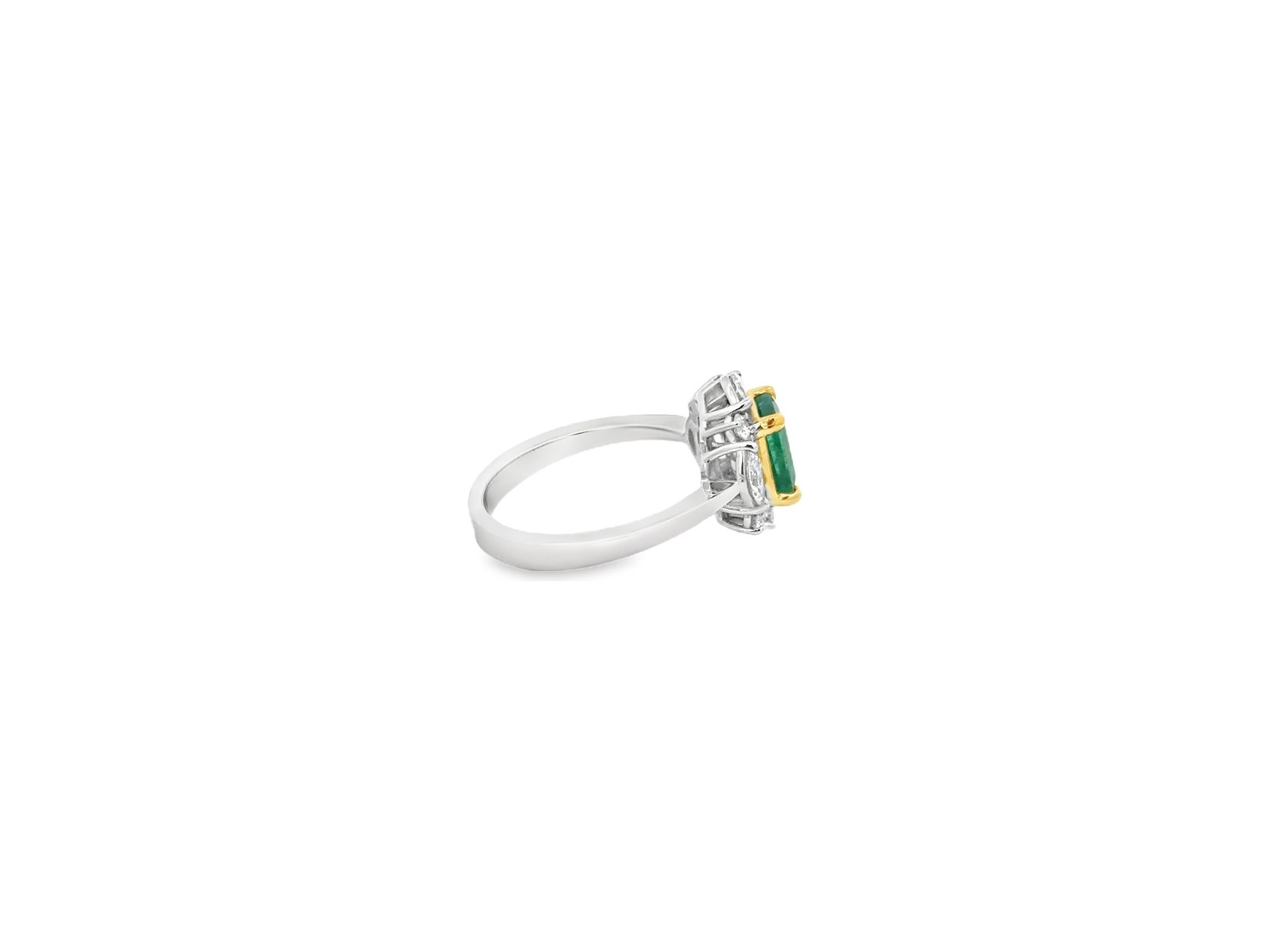 18K White Gold Ring with Natural Marquise and Round Diamonds and ...